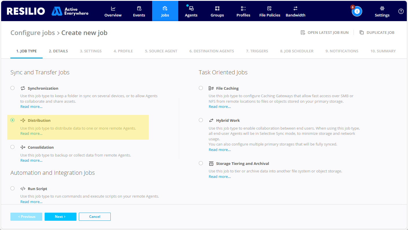 Distribution Job - Resilio Help Center
